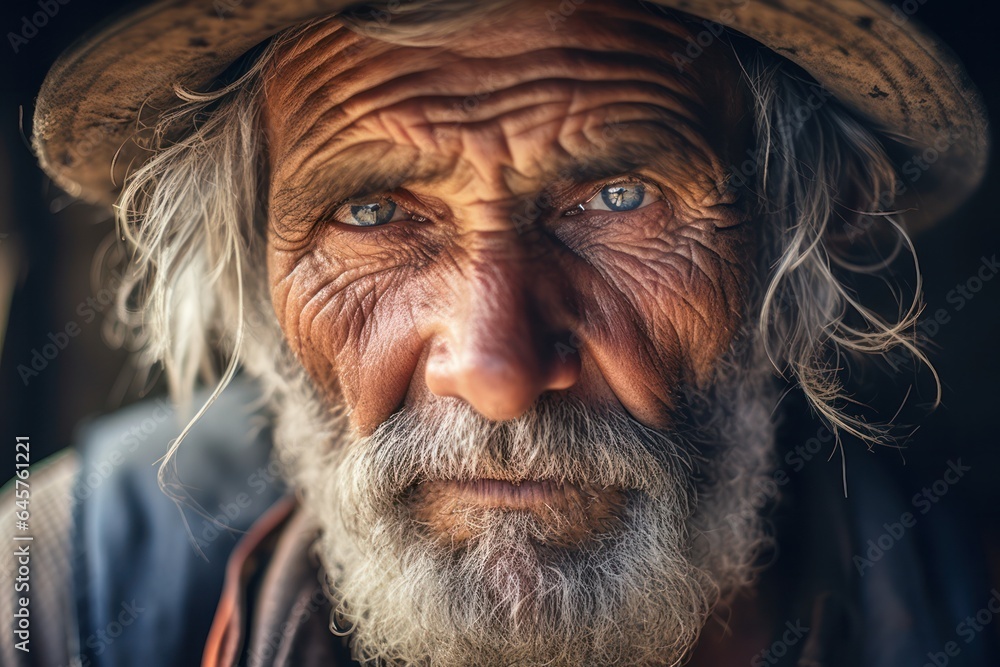 Lines of wisdom: An aged farmer's face tells the story of a lifetime of ...