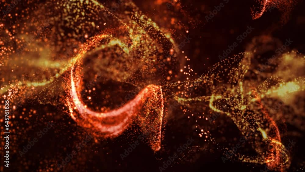 Particle Red and Orange Swirl Background 4K Loop features particles ...