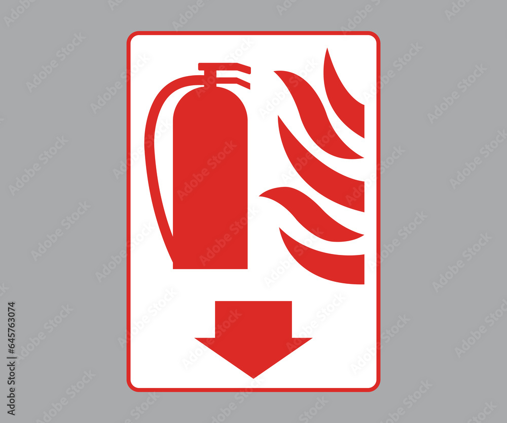 Fire Extinguisher Symbol with Arrow Sign Vector Stock Vector | Adobe Stock