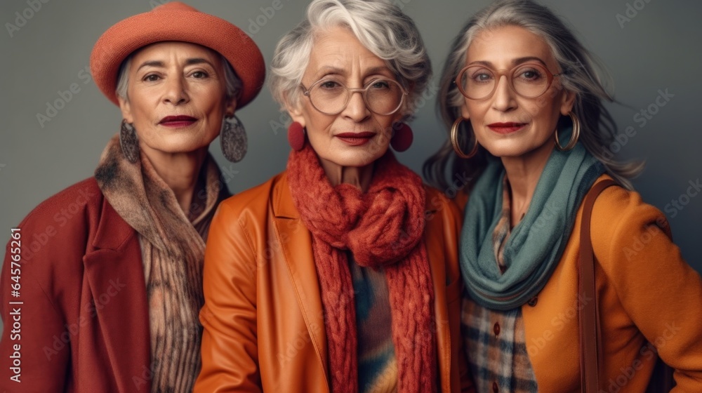 Various senior ladies, showing exhaustion, feature diverse skin tones ...