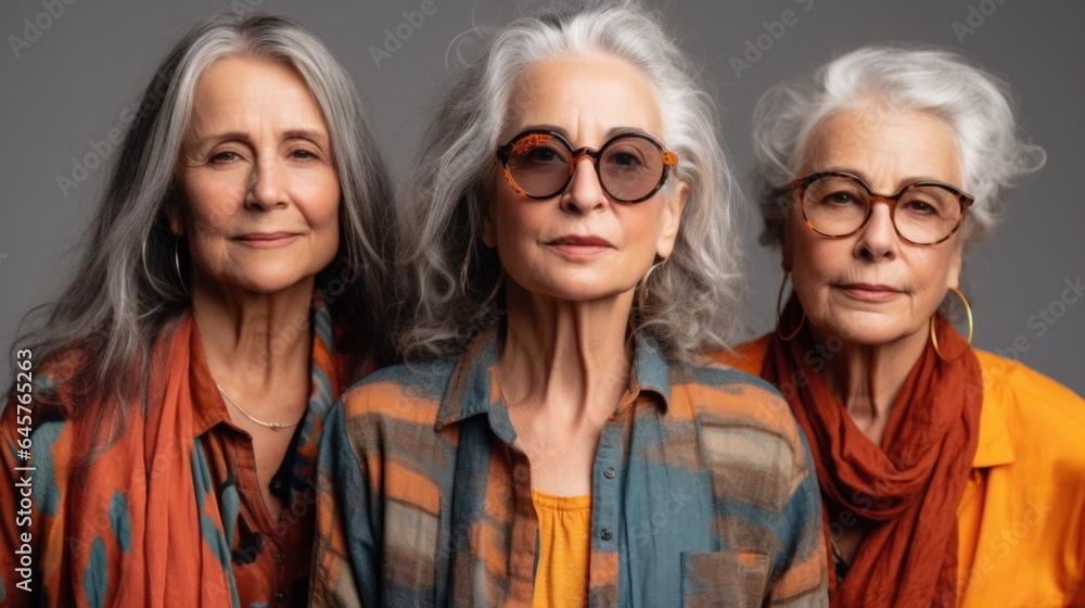 Various senior ladies, showing exhaustion, feature diverse skin tones ...