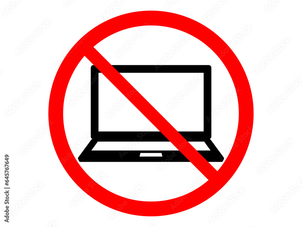 パソコン禁止のアイコンマーク Stock Vector | Adobe Stock