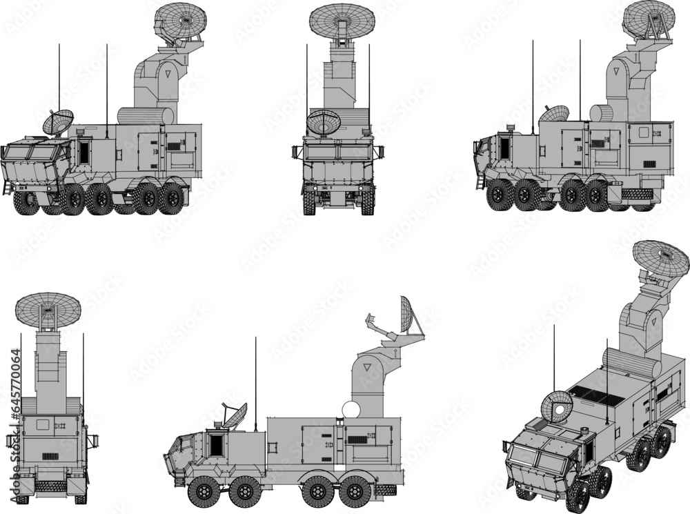 Vector illustration sketch detailed design of enemy aircraft detection ...
