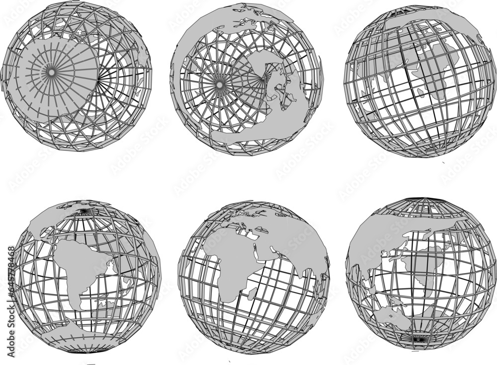 Vector sketch detailed illustration of a round earth shape globe Stock ...