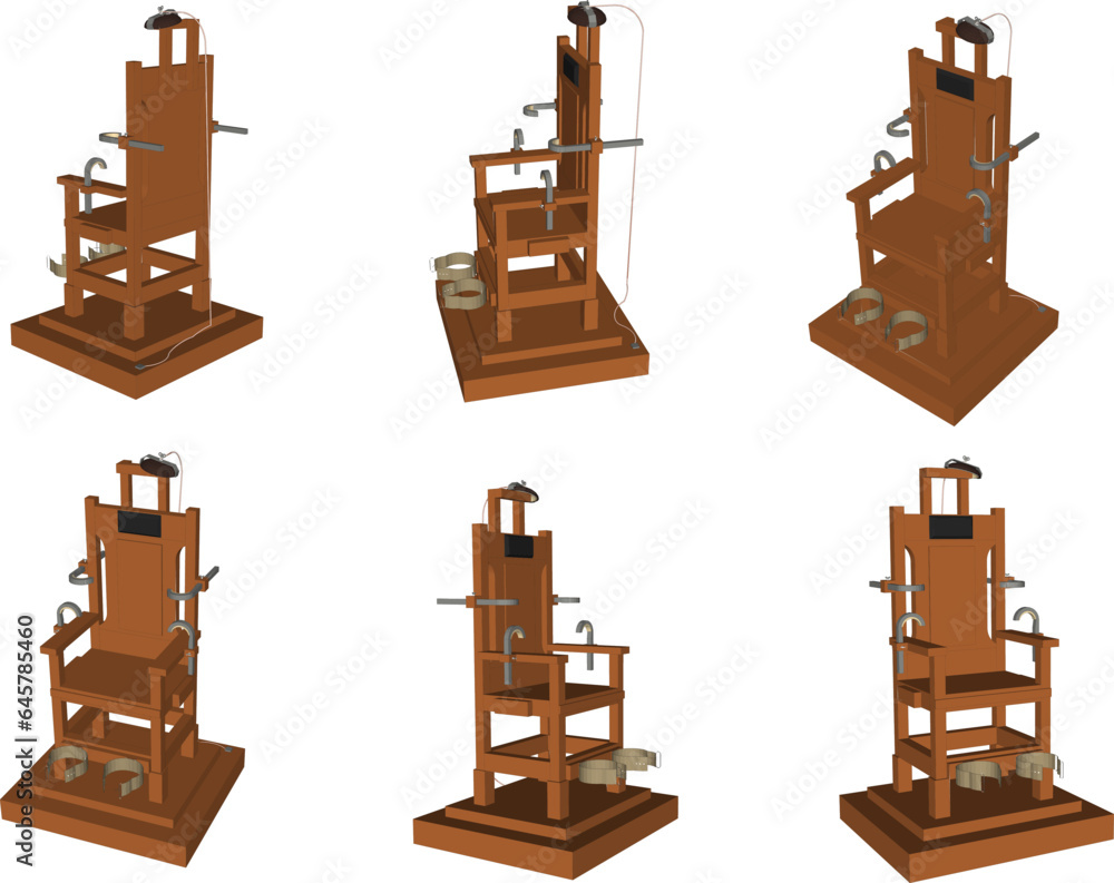 Vector sketch illustration of ancient execution chair design Stock ...