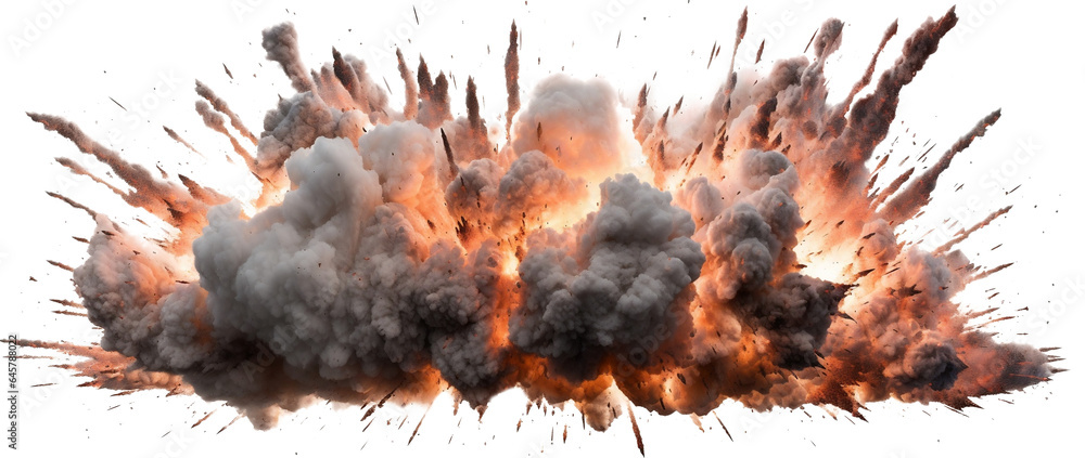 Explosion border, bomb Explosion, destruction. Isolated on Transparent background. Stock ...