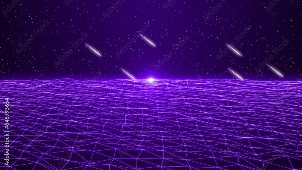 80's Retro Animation With Grid .Background, Loop Animation Of ...