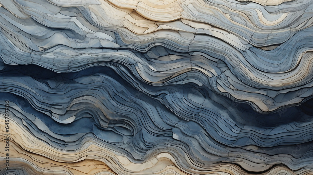 Gemstone Waves, Multilayered Sand and Earth Patterns Against a Blue ...