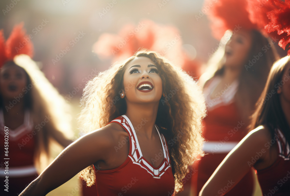 close up of acheerleader during training for a big performance, Stunt ...