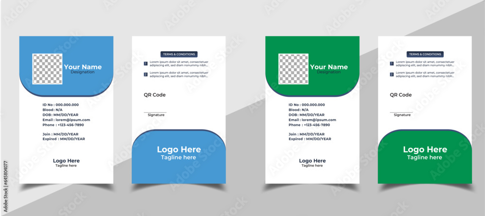Minimalist ID Card Template with an author photo place | Office Id Card ...