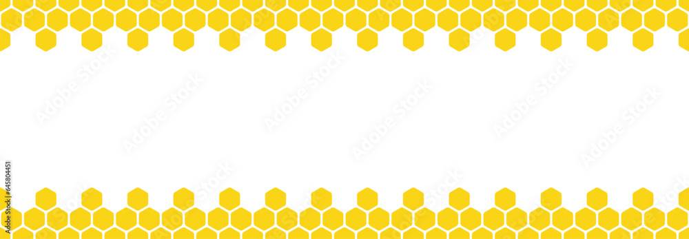 honeycomb border pattern. honey background with hexagon geometry Stock ...