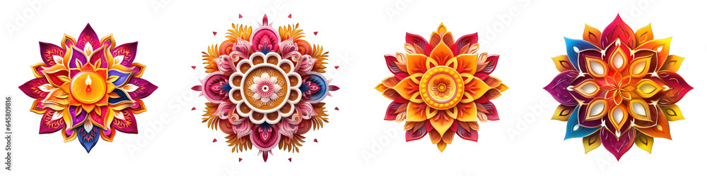 Diwali Rangoli clipart collection, vector, icons isolated on ...