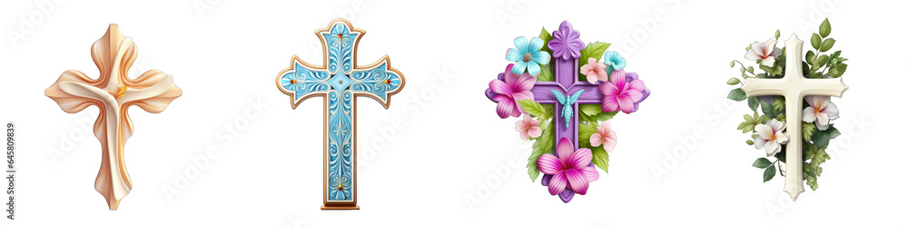 Easter Cross clipart collection, vector, icons isolated on transparent ...