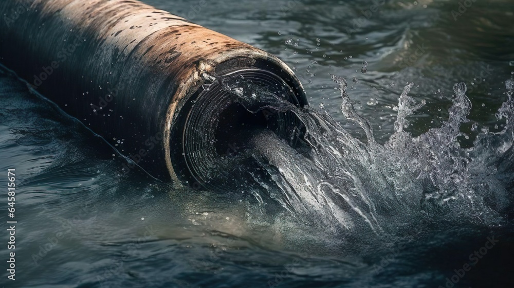Foto de Environmental disaster. Dumping of poisoned water into the ...