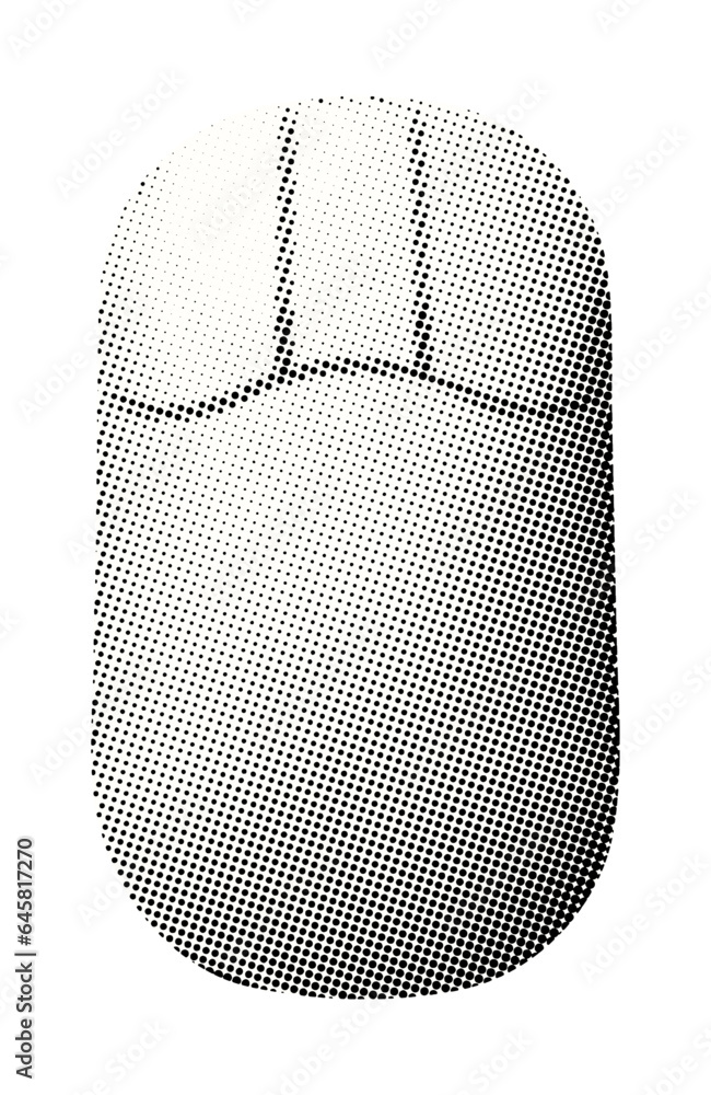 retro computer mouse isolated halftone vintage magazine style collage ...
