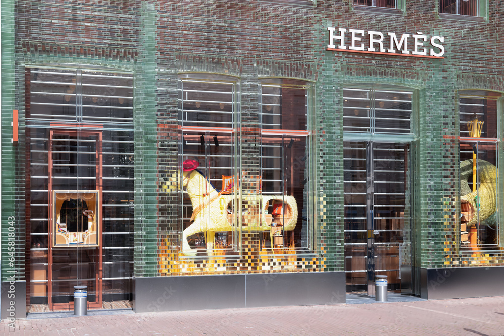 Amsterdam, Netherlands, September 3, 2023; Luxury clothing store Hermès ...