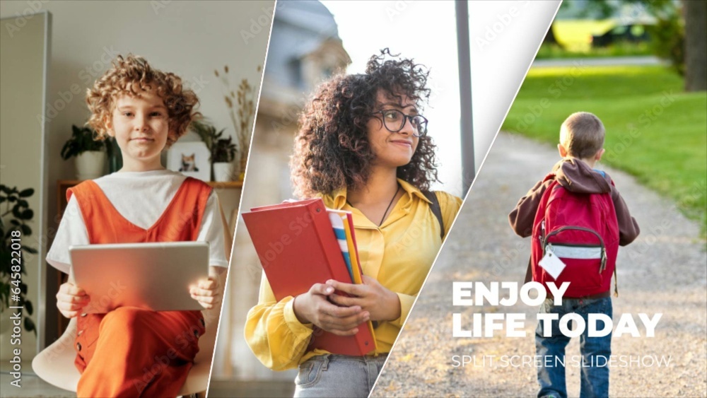 Split Screen Slideshow Stock テンプレート | Adobe Stock