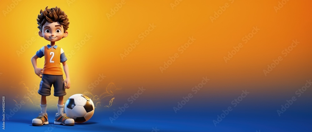 Cartoon character in style, banner copy space background, Cute animated ...