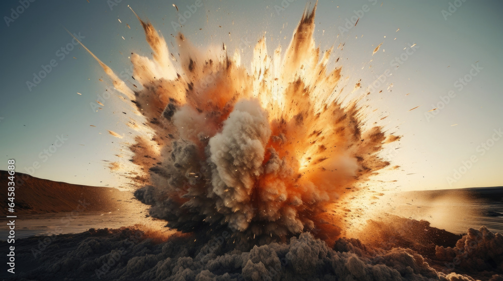 The detonation releases a powerful shockwave, twisting and distorting ...