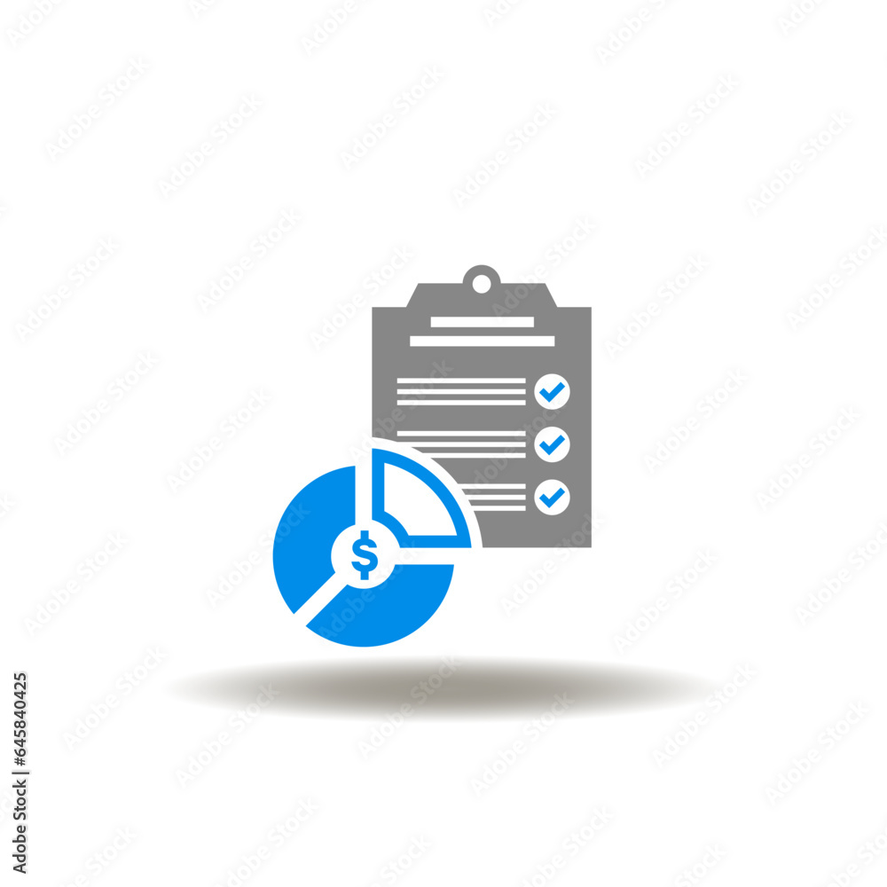 Vector illustration of checklist and diagram. Icon of GAAP Generally ...