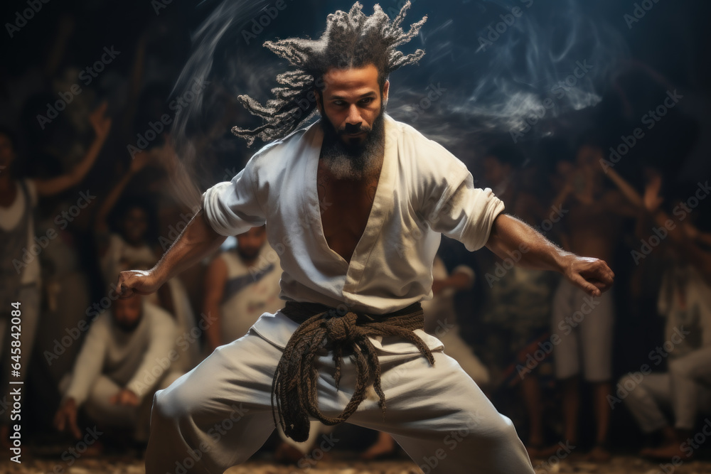 A person documenting the dynamic and rhythmic movements of capoeira, a ...