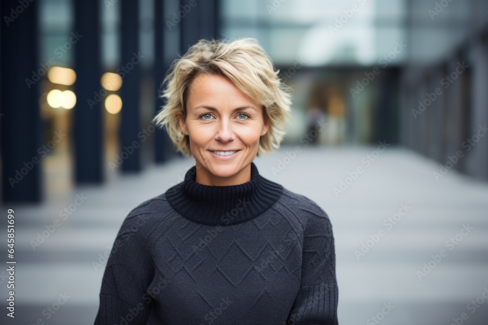 Group portrait photography of a Swedish woman in her 40s wearing a cozy ...