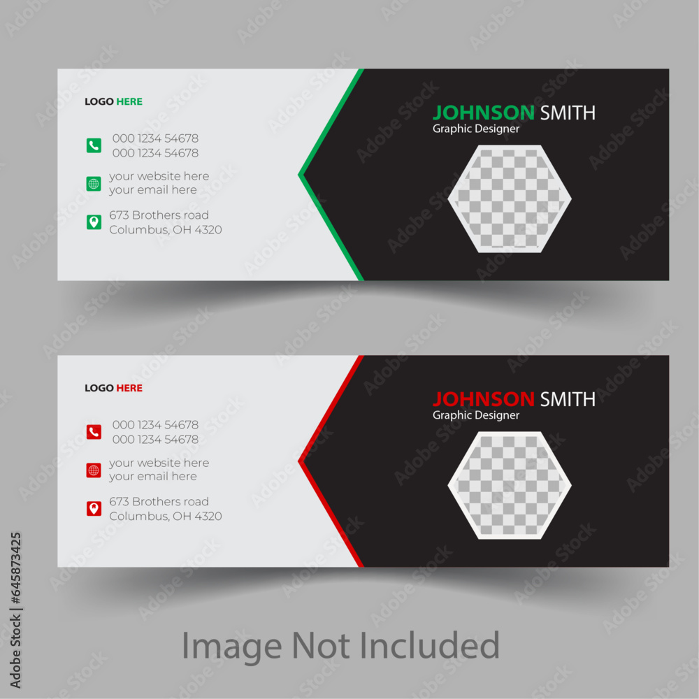 Vector corporate email signature or footer template design with ...