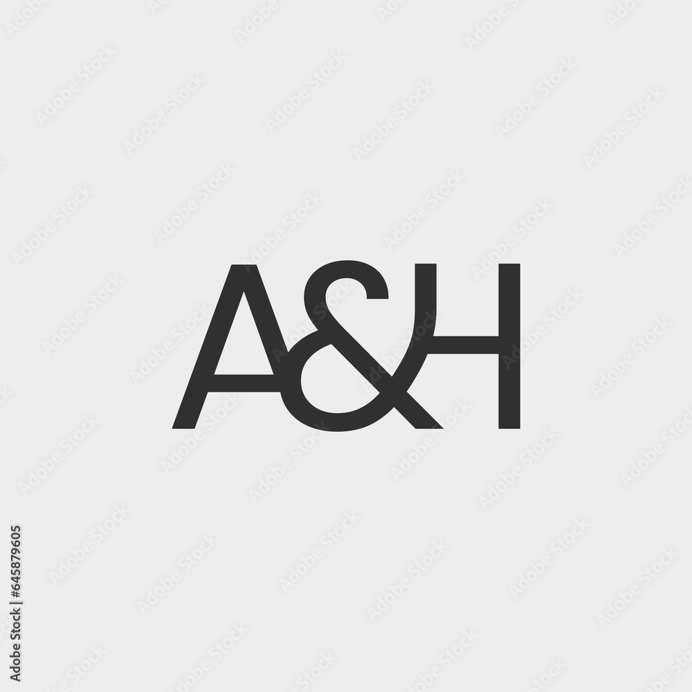 Initials A and H alphabet monogram logo simple vector. AH monogram ...