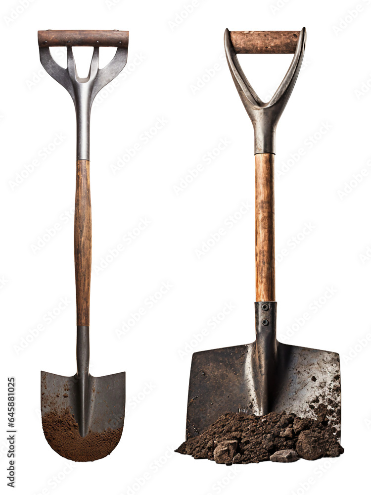 Shovel, transparent background, isolated image, generative AI Stock ...