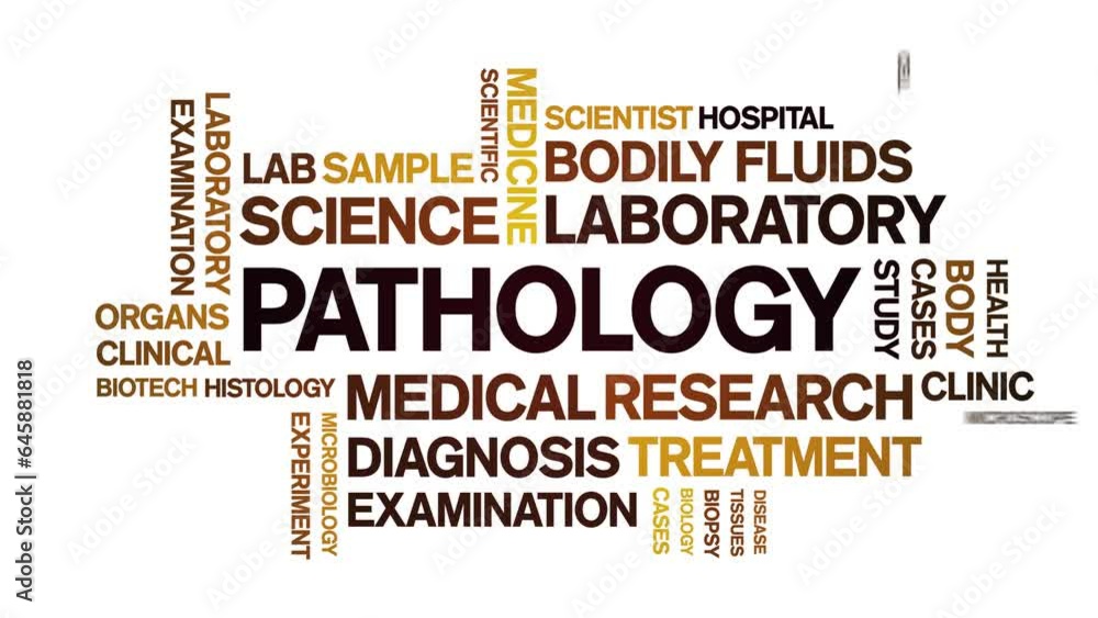 Pathology animated tag word cloud;text design animation kinetic ...