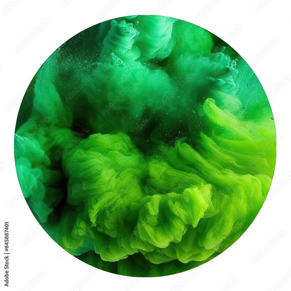 Circle icon smoke powder color spread isolated on a transparent ...