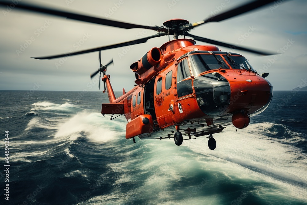 Coast Guard lifeguard descends from a helicopter onto a ship in the ...