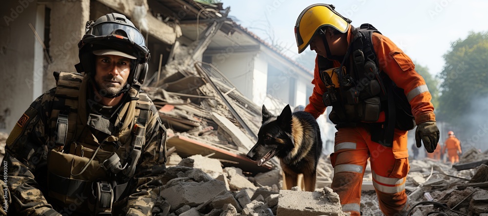 USAR (Urban Search and Rescue), along with their K9 search and rescue ...