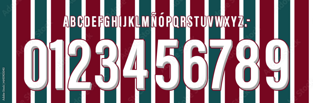 font vector team 2023 - 2024 kit sport style font. football style font ...