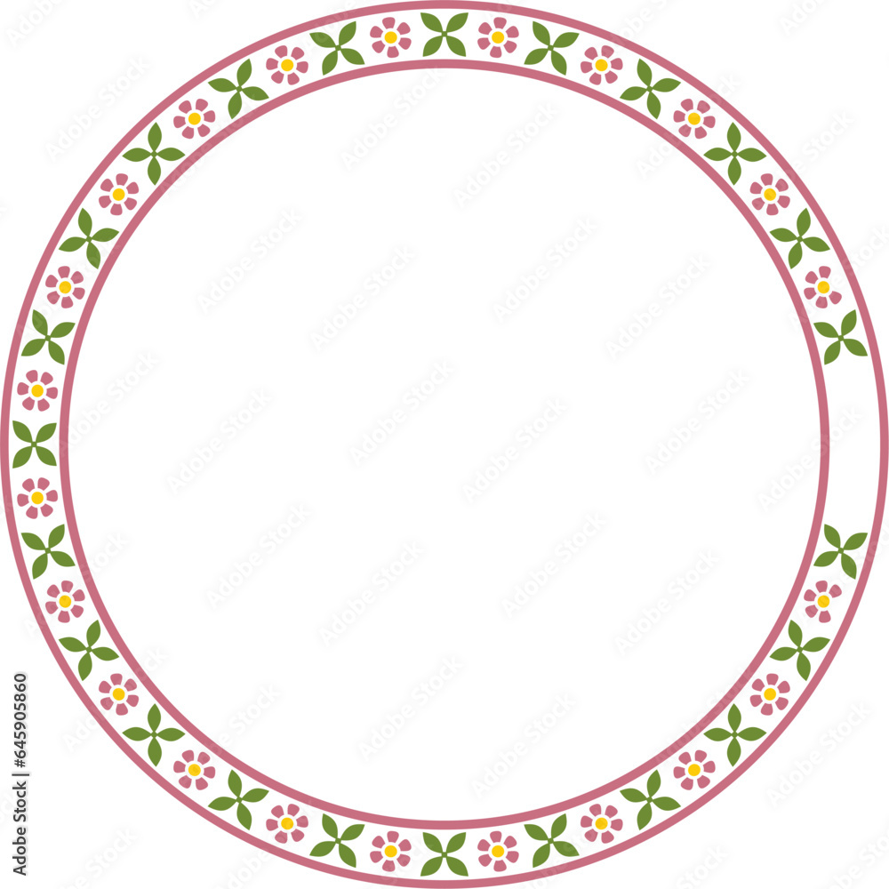 Vector round colorful Indian national ornament. Ethnic plant circle ...