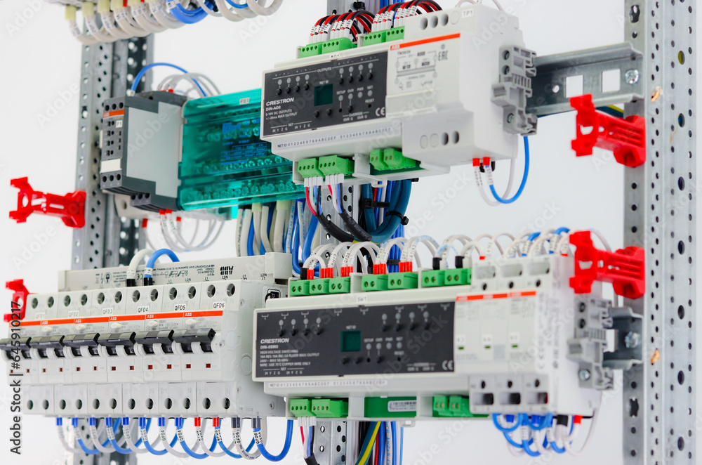 Crestron automation modules in an electrical switchboard ...