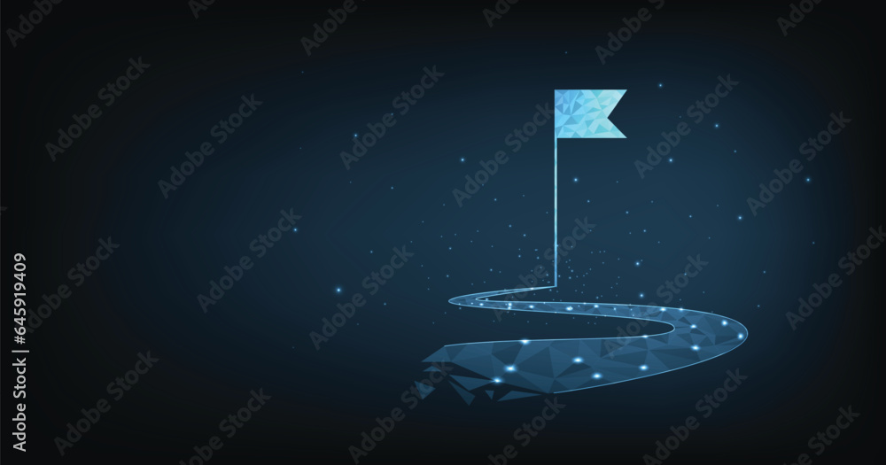 Set up objectives and targets for business investment concept. The blue ...