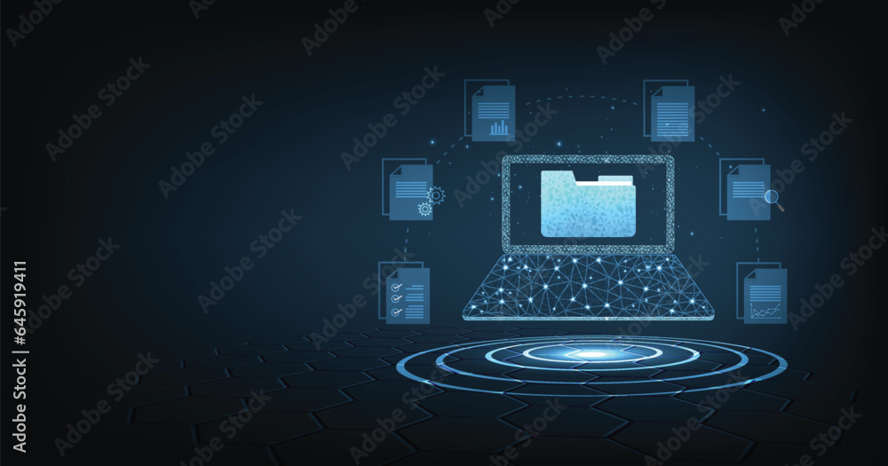 Document management and digital document paperless operation concept. Document management and ...