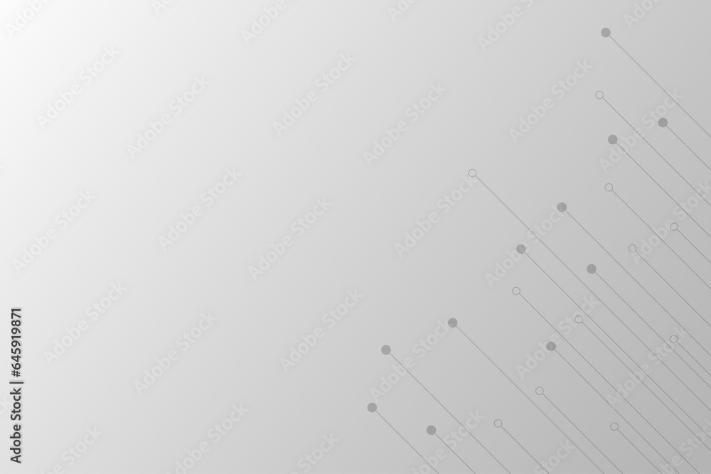 White and grey network background with shape of line and dot. Blank ...