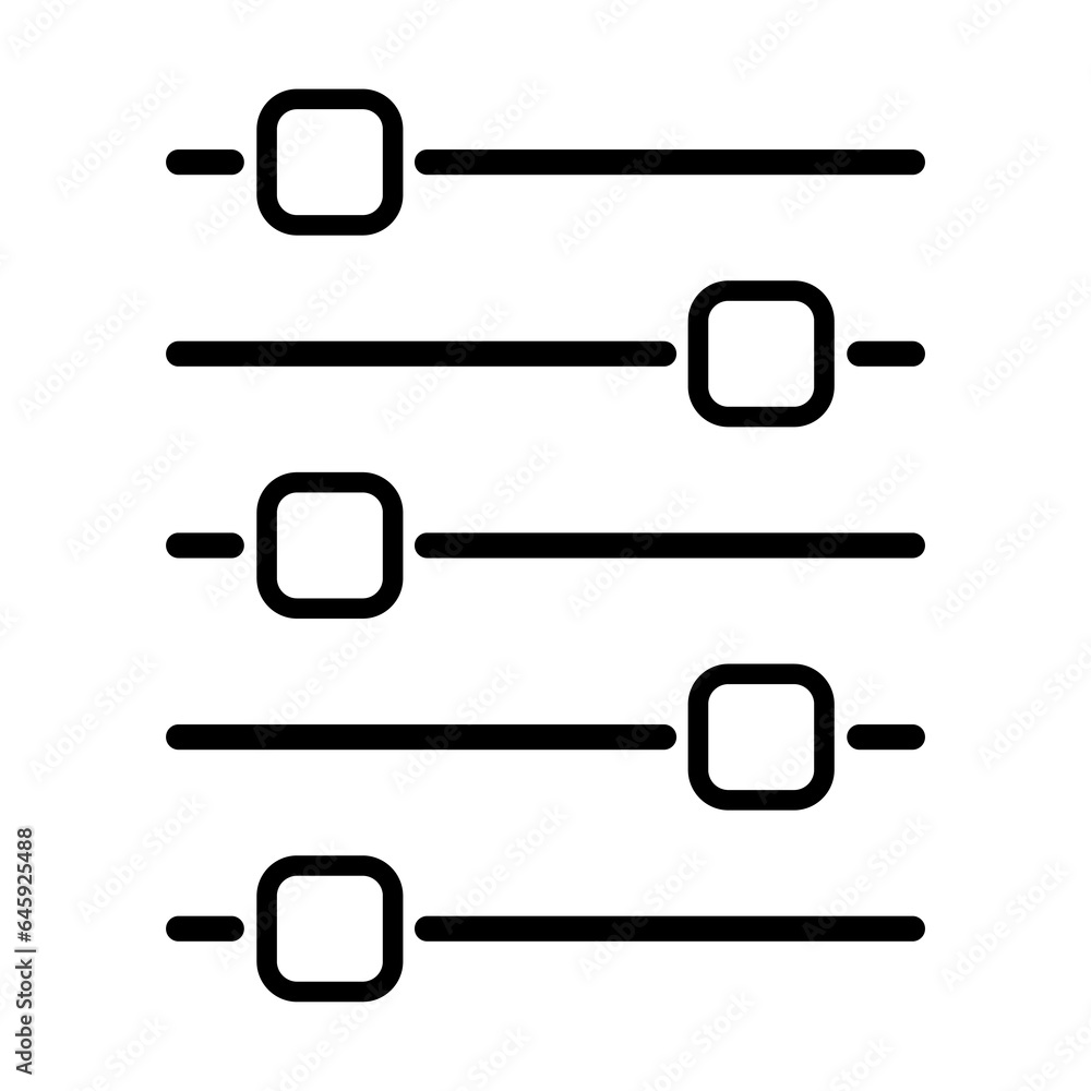 Volume mixer control icon, filter sound symbol button, switch sign ...