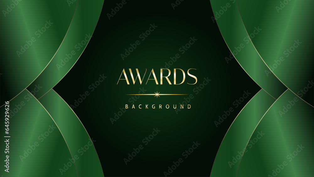 Green golden award graphic background. Elegant luxury corporate modern ...