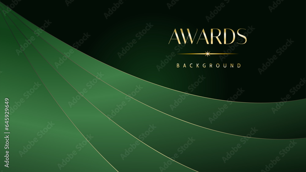 Green golden award graphic background. Elegant luxury corporate modern ...