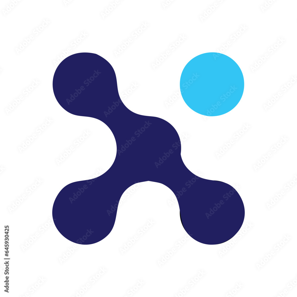 modern letter x tech technology logo with connecting dots Stock Vector ...