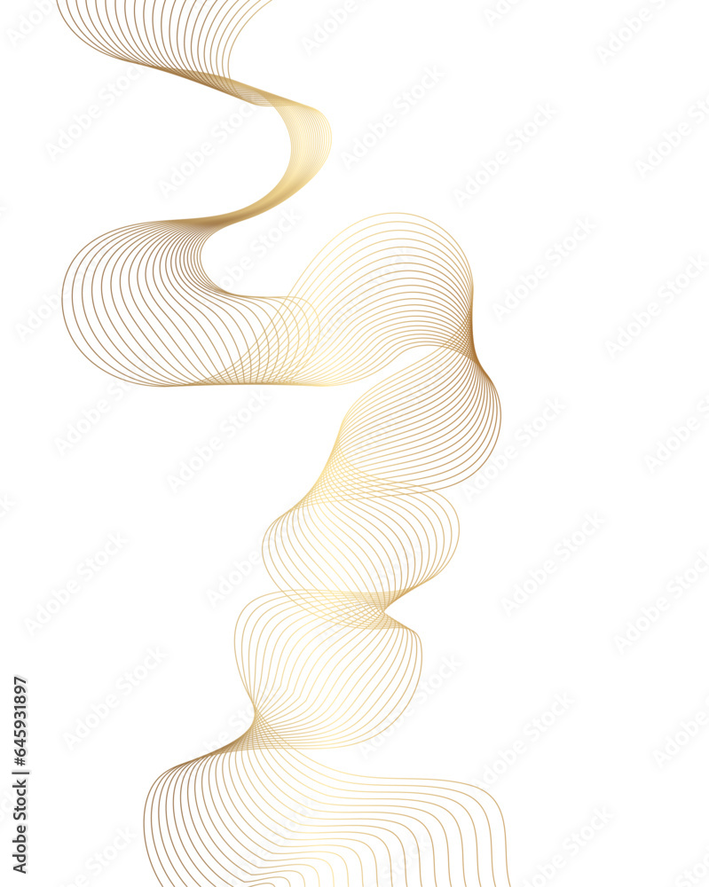 Abstract wavy technology lines on transparent background. Abstract ...