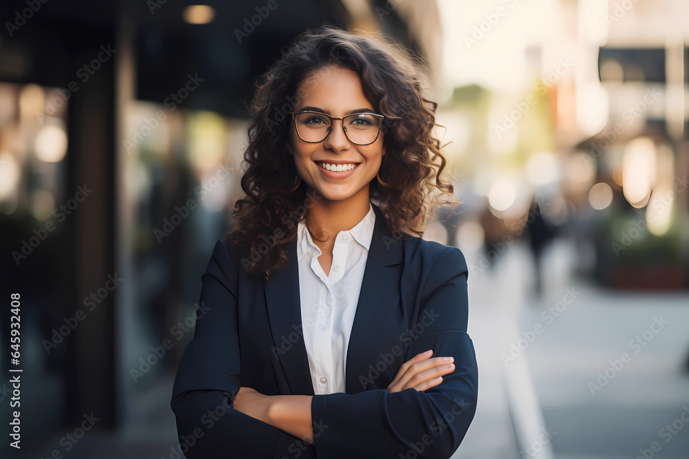 Young happy pretty smiling professional business woman, happy confident ...
