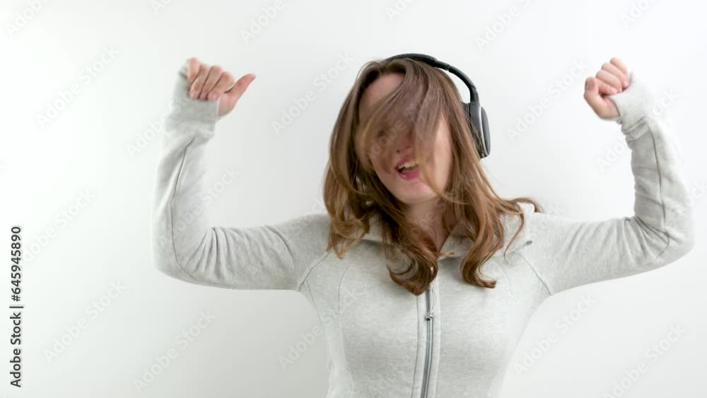 fast and angry fashion dance teenage girl waving her arms singing ...