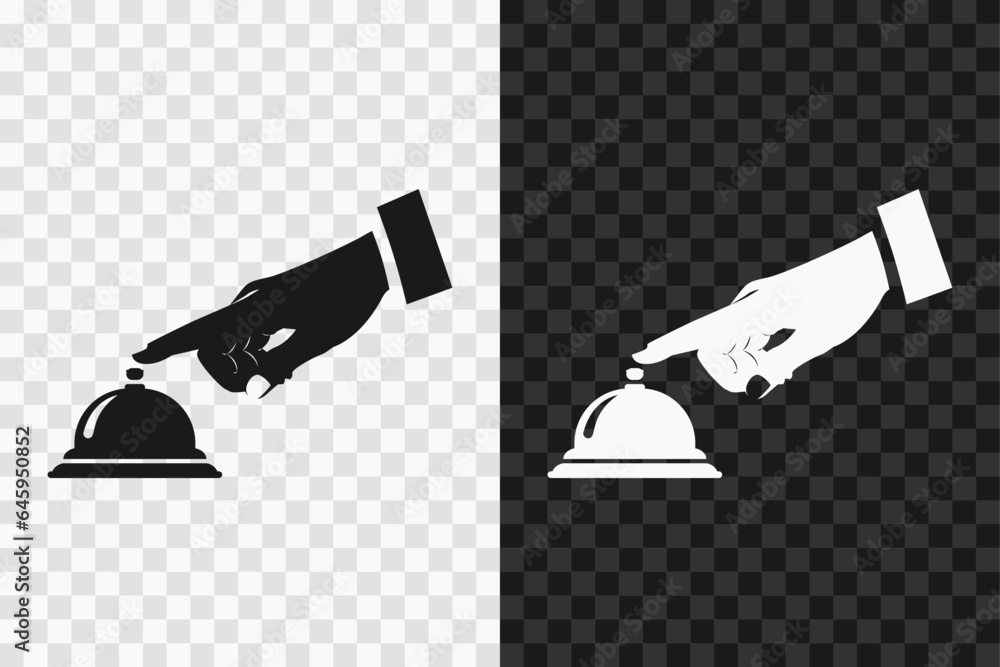 Pressing the service bell, silhouette icon, high quality vector glyph ...