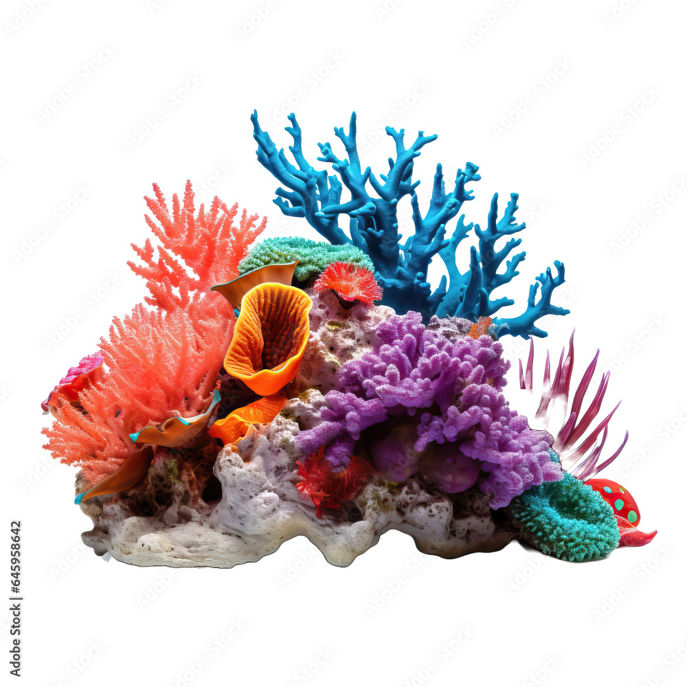 coral reef isolated PNG on transparent background cutout, generative ai ...