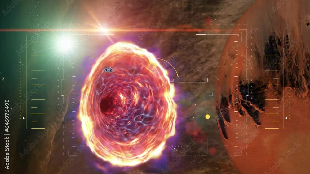 Space-time hole, interstellar travel for spaceships. Sci-fi. Exoplanets ...