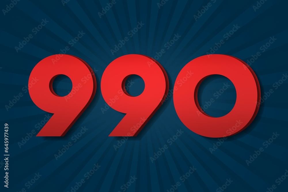 990 nine hundred and ninety Number count template poster design. award ...